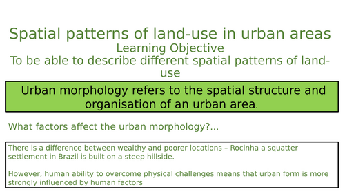 AQA A Level Geography. Contemporary Urban Environments - L13 spatial ...
