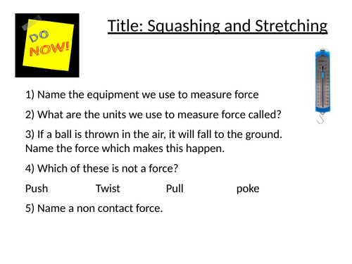 KS3 Year 7 - Basic Forces Unit | Teaching Resources