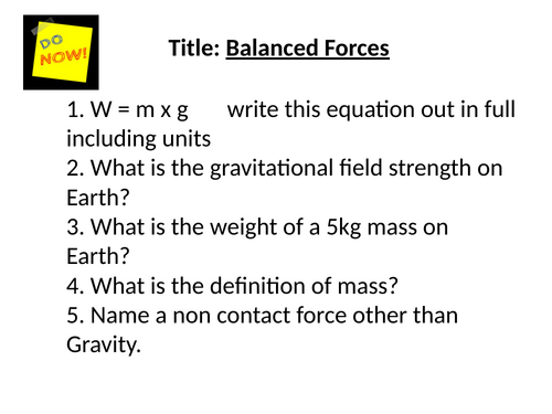 KS3 Year 7 - Basic Forces Unit | Teaching Resources