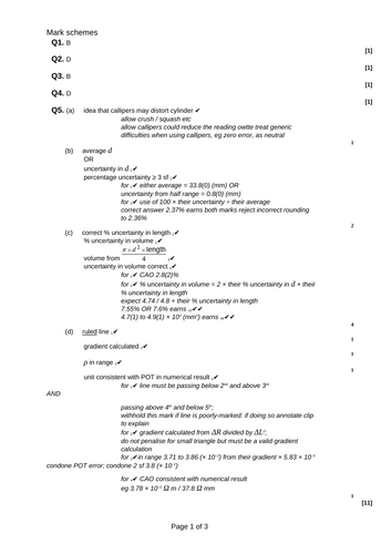 AQA A-Level physics 3.1 Measurements and errors | Teaching Resources