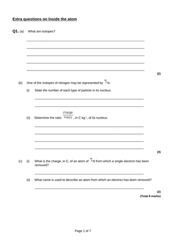 AQA A-Level Physics 3.2.1 Particles | Teaching Resources