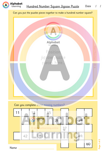 Hundred Square Jigsaw Puzzle x6 Group Set | Teaching Resources