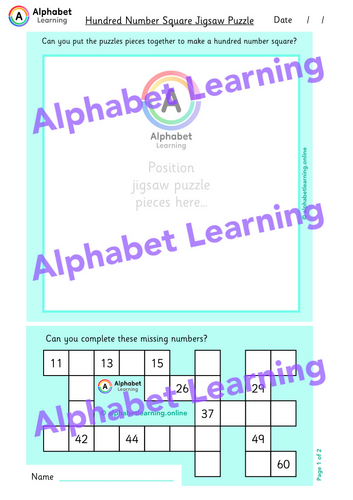 Hundred Square Jigsaw Puzzle x6 Group Set | Teaching Resources