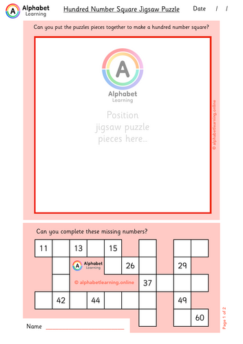 Hundred Square Jigsaw Puzzle x6 Group Set | Teaching Resources