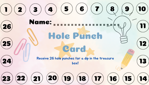 Hole punch behaviour card | Teaching Resources