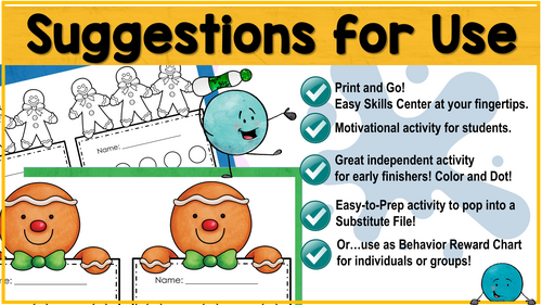 Gingerbread Man Do-A-Dot Marker Dot Dauber Activity and/or Sticker ...