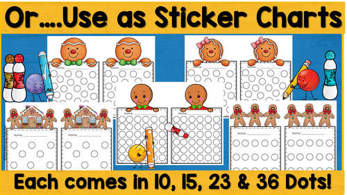 Gingerbread Man Do-A-Dot Marker Dot Dauber Activity and/or Sticker ...