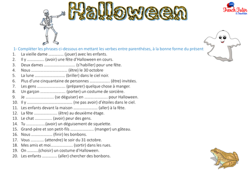 Halloween - French verbs and Homophones | Teaching Resources