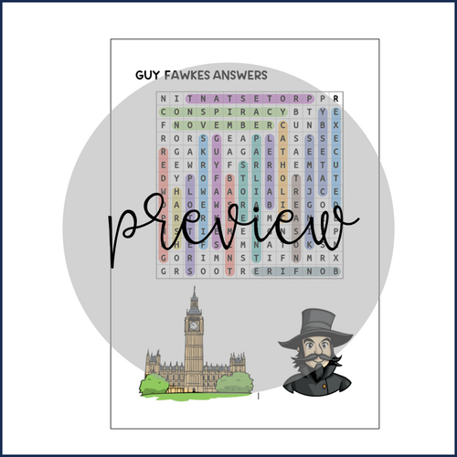 Engaging Guy Fawkes Word Search Activity for History Lessons | Fun ...