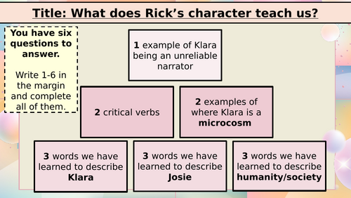 Klara and the Sun - Full Scheme of Work | Teaching Resources