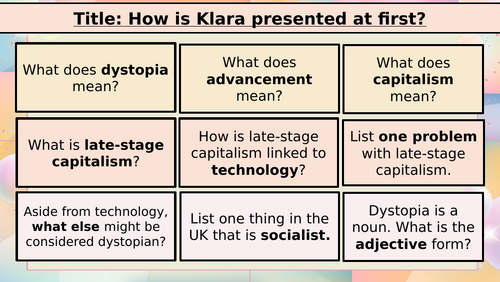 Klara and the Sun - Full Scheme of Work | Teaching Resources
