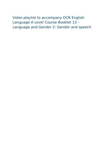 OCR A Level English Language Year 1 - Course Booklet 13 - Language ...