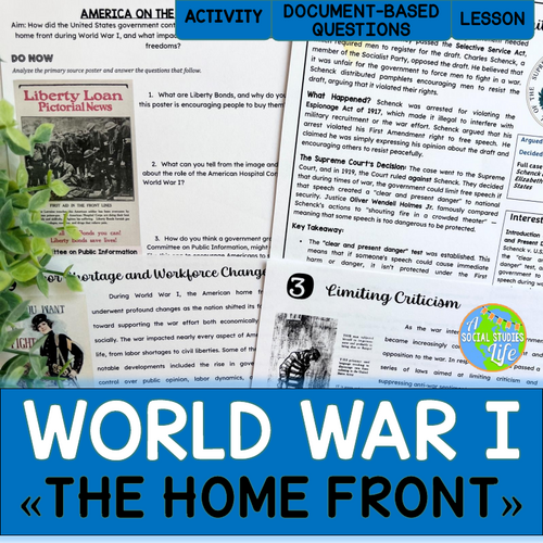 America on the Home Front, Schenck v. United States | Teaching Resources