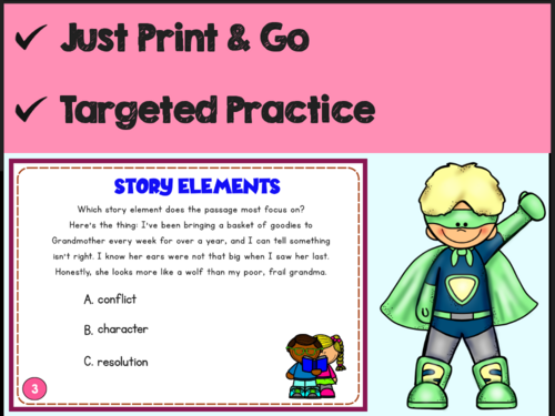 Story Elements Task Cards Review Activities | Teaching Resources