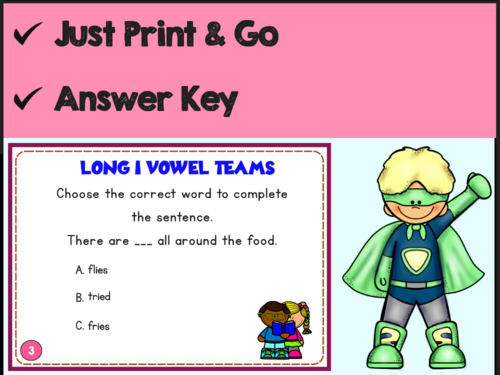 Long I Vowel Teams Task Cards Phonics Engaging Activities | Teaching ...