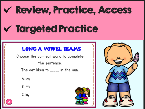 Long A Vowel Teams Task Cards Phonics Review Activities | Teaching ...