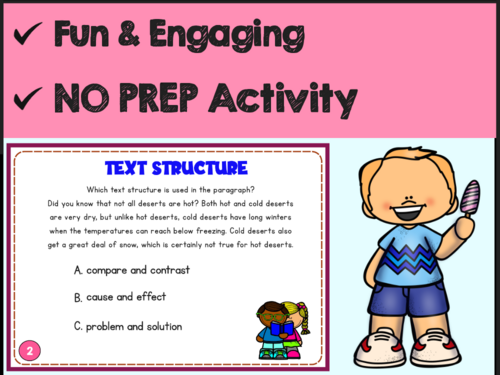 Text Structure Task Cards Fun Activities | Teaching Resources