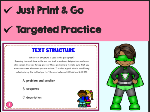Text Structure Task Cards Fun Activities | Teaching Resources