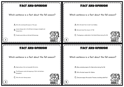 Fact And Opinion Task Cards English Language Arts Practice | Teaching ...