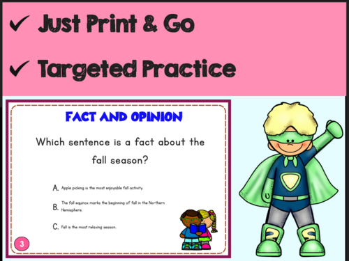 Fact And Opinion Task Cards English Language Arts Practice | Teaching ...