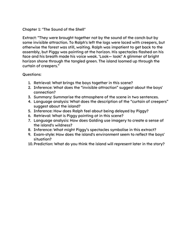 Lord of the Flies - Bumper Comprehension Pack | Teaching Resources