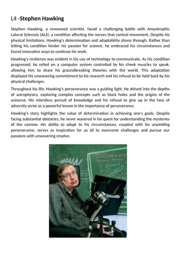 Stephen Hawking: planning | Teaching Resources