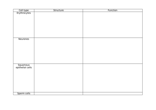 T Level Health - Specialised Cells | Teaching Resources