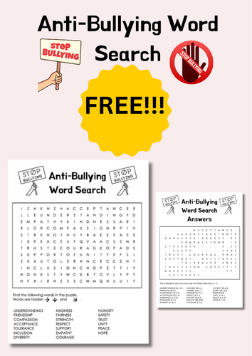 FREE Anti-Bullying Word Search (Wordsearch) | Teaching Resources