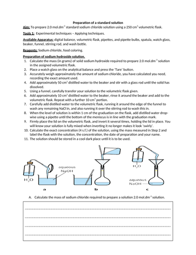 Lab report - Preparation of standard solution | Teaching Resources
