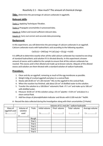 Lab report - Back titration - Determine the percentage of calcium in an ...
