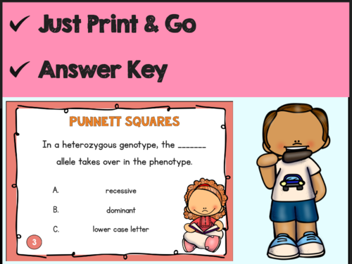 Punnett Squares Task Cards Genetics Review | Teaching Resources