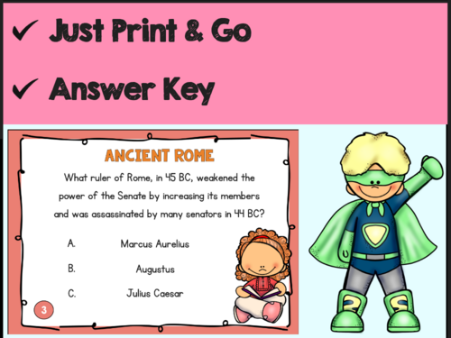Ancient Rome Task Cards Ancient Civilizations Review | Teaching Resources