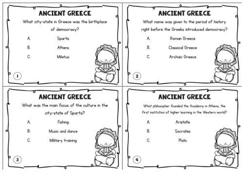 Ancient Greece Task Cards Ancient Civilizations Practice | Teaching ...