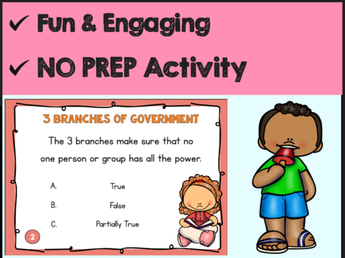 3 Branches Of Government Task Cards Civics Review | Teaching Resources