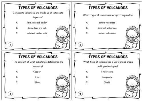 Types Of Volcanoes Task Cards Earth Science Fun Activities | Teaching ...