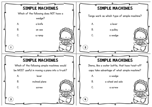 Simple Machines Task Cards Physical Science Fun Activities | Teaching ...