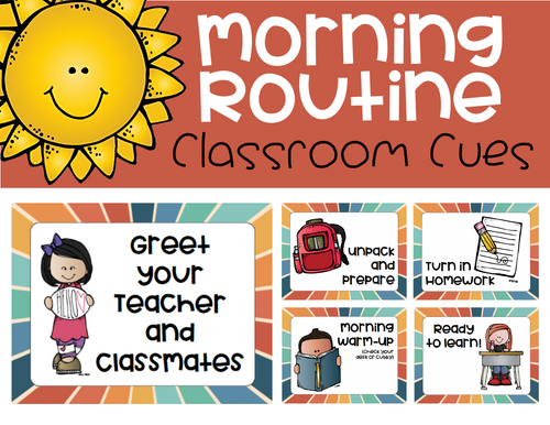 Morning Routine Classroom Cues Posters | Teaching Resources