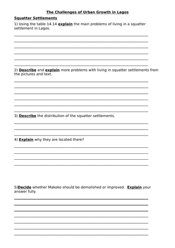 GCSE Geography – Urban issues and challenges -7 - LIC - Urban ...