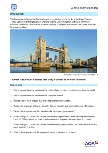 GCSE Geography – Urban issues and challenges -10 - UK city challenges ...