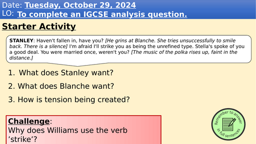 IGCSE A Streetcar Named Desire | Teaching Resources