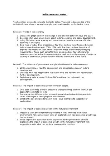 Edexcel GCSE Geography – Development Dynamics - 8 - India's economy ...