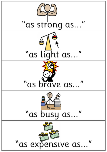 Simile Flashcards: Quiz-Quiz-Trade Activity | Teaching Resources