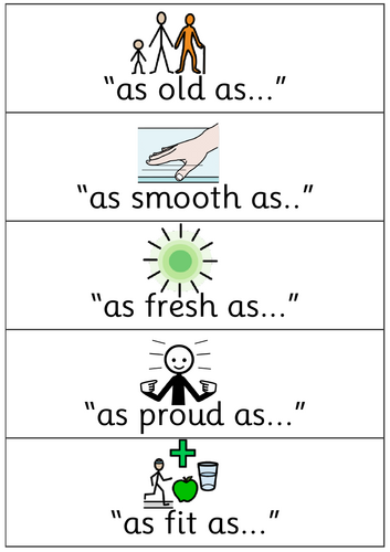 Simile Flashcards: Quiz-Quiz-Trade Activity | Teaching Resources