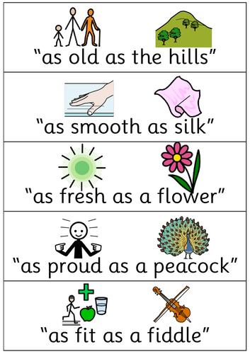 Simile Flashcards: Quiz-Quiz-Trade Activity | Teaching Resources