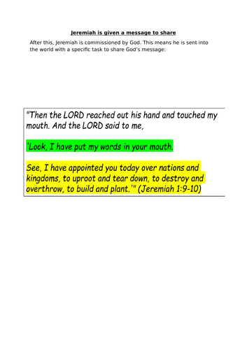 Y8: KS3 CATHOLIC RED: Prophecy and Promise - How does Jeremiah fulfil ...