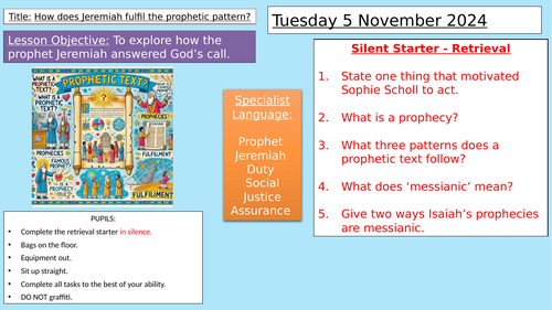 Y8: KS3 CATHOLIC RED: Prophecy and Promise - How does Jeremiah fulfil ...