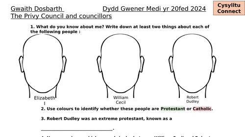 Elizabeth I GCSE Lesson 4 The Privy Council | Teaching Resources