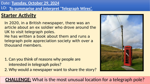 Ted Hughes Poetry IGCSE English | Teaching Resources