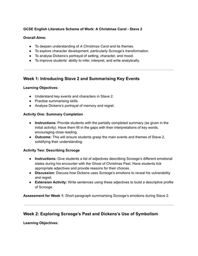 A Christmas Carol, Stave Two: Resources for SEN and ESL students ...