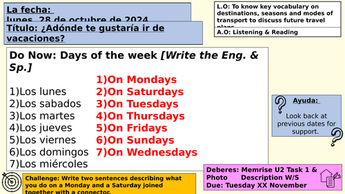 New Spec: Spanish GCSE AQA M2 Unit 1 (2 Lessons) | Teaching Resources